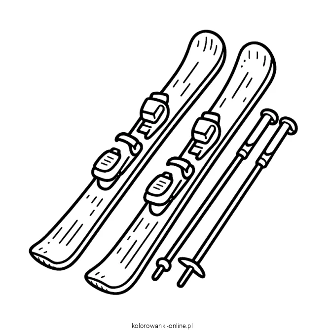 Narty - kolorowanka do druku - kolorowanki-online.pl