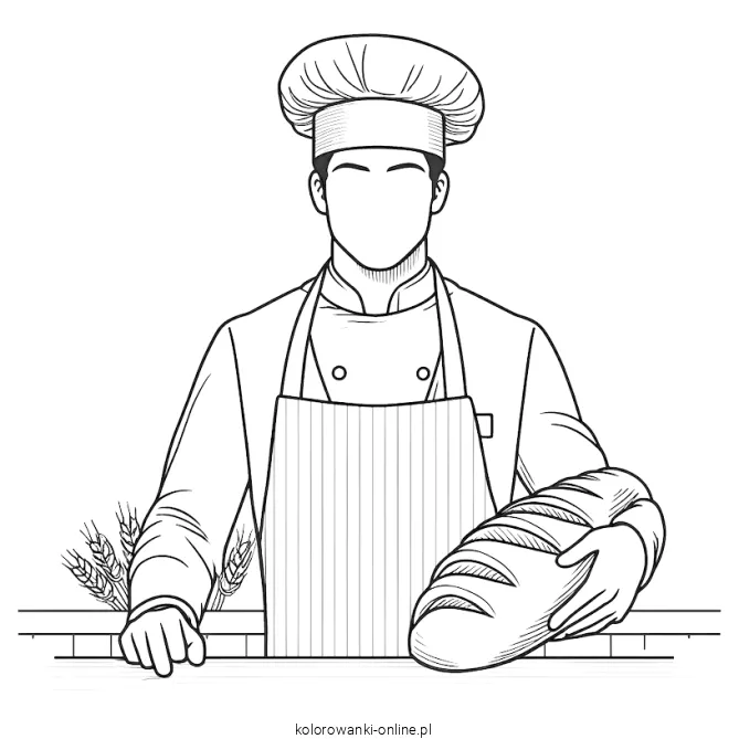 Piekarz kolorowanka - kolorowanki-online.pl