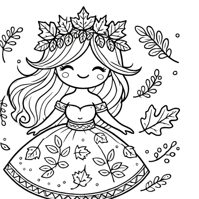 Pani Jesień kolorowanka - kolorowanki-online.pl